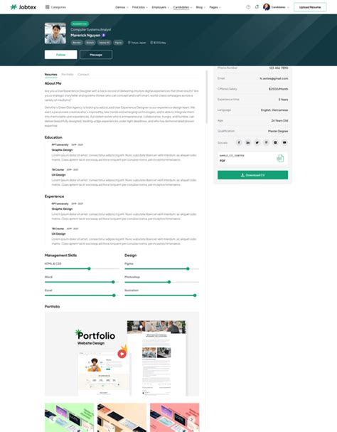 Jobtex Job Board Figma Template Ux And Ui Kits Websites Ft Candidates And Human Envato