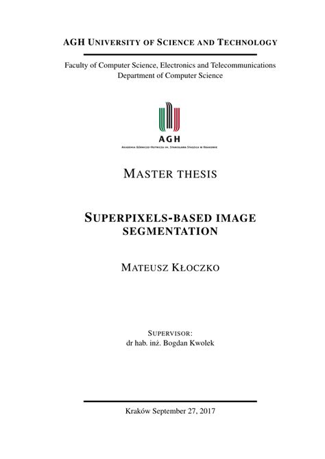 pdf superpixels based image segmentation