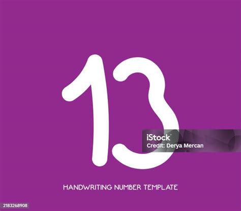 번호 13 기념일 번호 벡터 일러스트 레이 션 필기 번호 템플릿 디자인 벡터 일러스트 레이 션 0명에 대한 스톡 벡터 아트 및