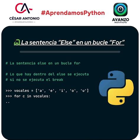 Aprendamospython 🐍 La Sentencia “else” En Un Bucle “for”