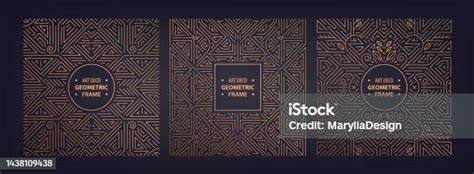 프레임의 벡터 아르데코 세트 고급 제품에 대한 추상 기하학적 디자인 템플릿 기하학적 황금 사각형 선 배경입니다 패키지 브랜딩 장식 플래 카드 배너 전단지에 사용하십시오 0