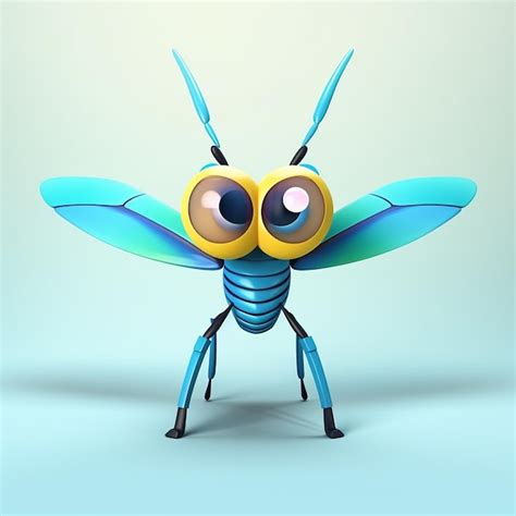 Premium Ai Image Cartoon Dragonfly 3d