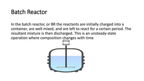 Difference Between Batch Mixed Flow Plug Flow Reactor PPT