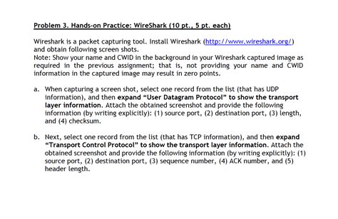 Problem Hands On Practice Wireshark Pt Chegg