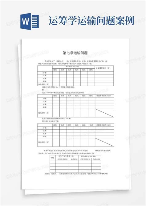 运筹学运输问题案例word模板下载编号lgzmokoe熊猫办公 运筹学运输问题案例word模板下载编号lgzmokoe熊猫办公