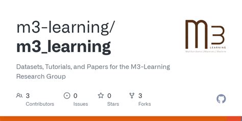 Github M3 Learningm3learning Datasets Tutorials And Papers For