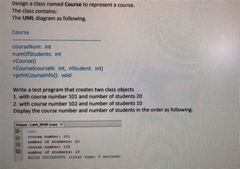 Solved Design A Class Named Course To Represent A Course