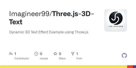 github imagineer99 three js 3d text dynamic 3d text effect example
