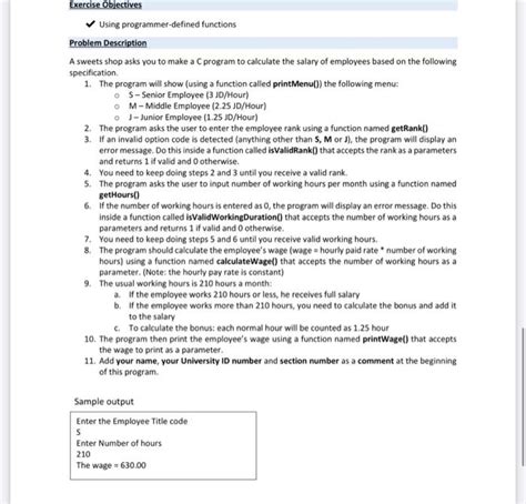 Solved Exercise Objectives Using Programmer Defined