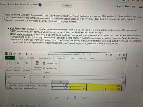Solved Quity Excel Simulation To Submit Saved Help Save And
