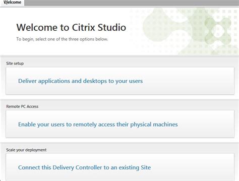 Configurações iniciais Studio XenApp XenDesktop Agility