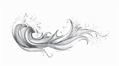 Linear Wave Element Vector Handdrawn Illustration Premium Ai
