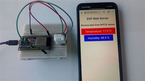 Send Data Measured By Dht22 Connected To Esp32 Via Wifi