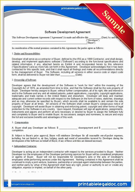 42 Software Development Contract Template Free Heritagechristiancollege