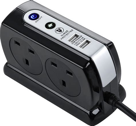 Jsver Extension Lead With Usb Ports Desktop Power Strip Smart Charging Station