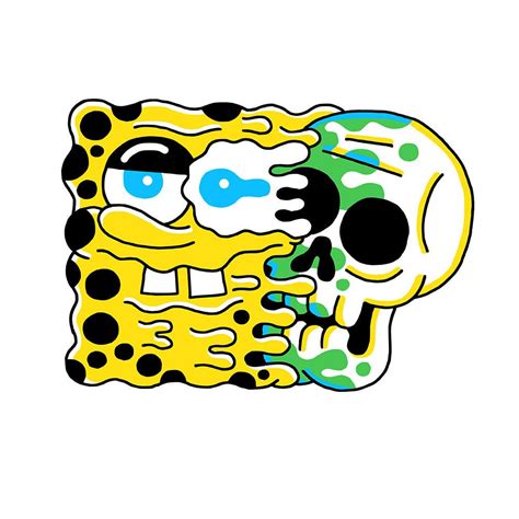 Spongebob Squarepants Cartoon Skull T Shirt White Spongebob Squarepants Cartoons Spongebob
