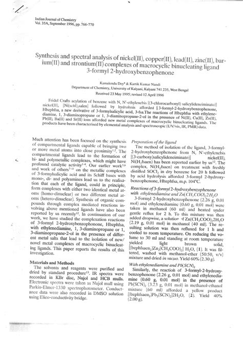 Pdf Synthesis And Spectral Analysis Of Nickelii Copperii Lead