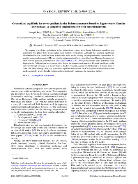 Pdf Generalized Equilibria For Color Gradient Lattice Boltzmann Model