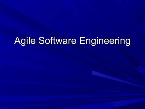 Agile Softwareengineering Ppt