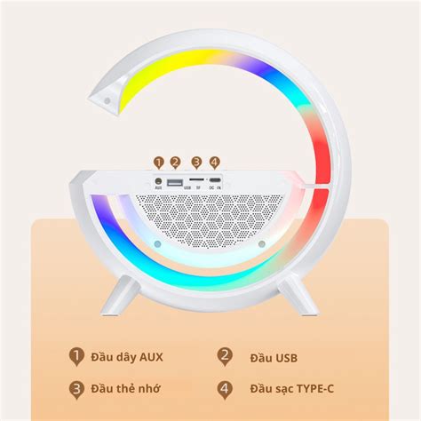 Mua Loa Bluetooth Kiêm Đế Sạc Không Dây Có Đồng Hồ Báo Thức Chữ G Đèn Ngủ Có Nhạc Và Sạc Nhanh