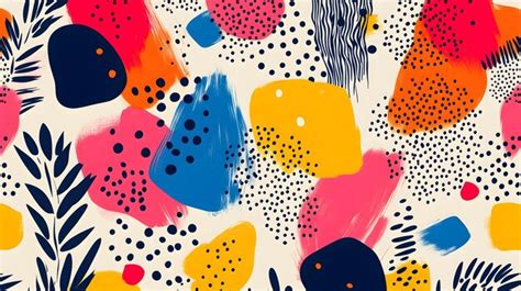 Vibrant Abstract Background With Colorful Flowing Shapes And Dynamic Doodle Patterns Premium