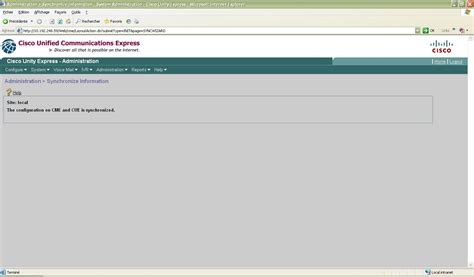 unity express gui issue ccme synchronize information not possible cisco community