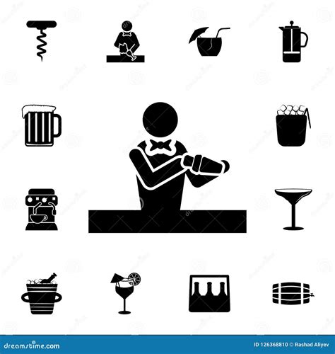 Bartender Icon Bar Icons Universal Set For Web And Mobile Stock Illustration Illustration Of