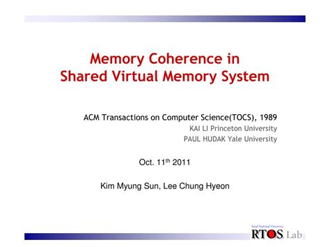 Ppt Memory Coherence In Shared Virtual Memory System Powerpoint Presentation Id2012856