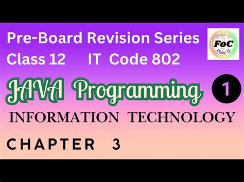 Understanding Java Programming Fundamentals For Class 12 It Code 802