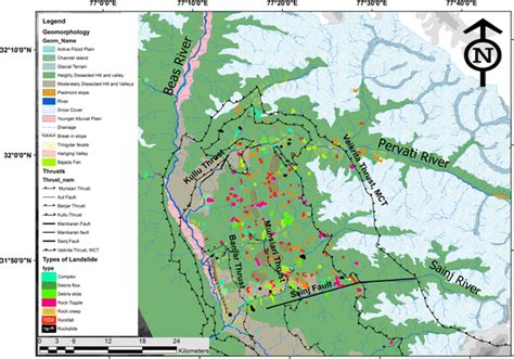 Geomorphic Markers And Identified Geomorphic Features Delineated In The
