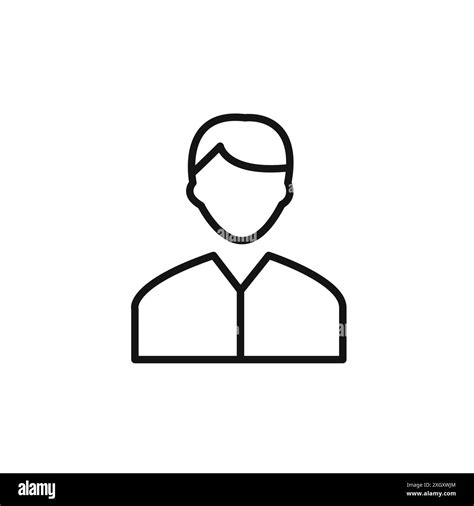 Man Icon Logo Sign Vector Outline In Black And White Color Stock Vector Image And Art Alamy