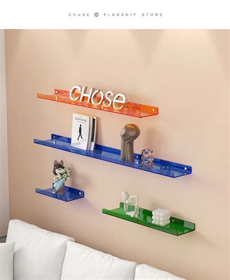 创意挂墙置物架墙上书架壁挂式客厅卧室亚克力展示架墙面定制隔板 天猫 花瓣网