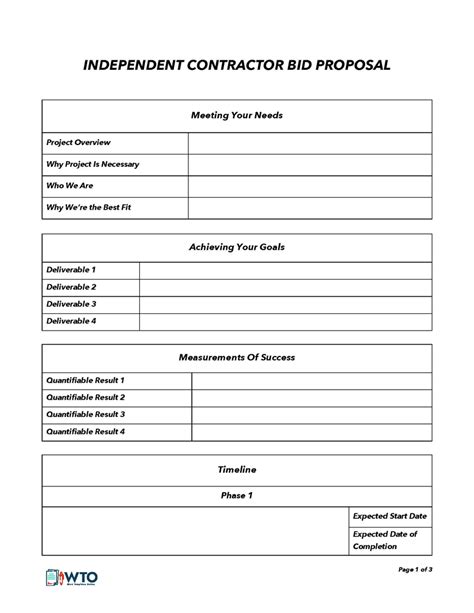 10 Free Bid Proposal Templates For Word Excel