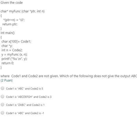 Solved Given The Code Char Myfunc Char Ptr Int N