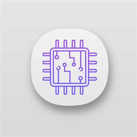 Computer Chip App Icon Ui Ux User Interface Processor Memory Card Central Processing Unit