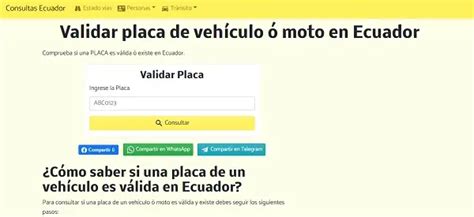 Validar Placa De Vehículo En Ecuador 2025 Elyex