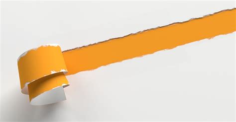 눈물 종이 오렌지 종이 배경과 텍스트 복사 공간에 처음부터 찢 었 거 나 찢어진 종이 효과의 그림 개념에 대한 스톡 사진 및 기타 이미지 Istock