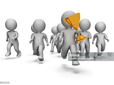 승리를 축하합니다 승리와 성취 3d 렌더링을 의미 3차원 형태에 대한 스톡 사진 및 기타 이미지 3차원 형태 등장인물 디지털 생성 이미지 Istock