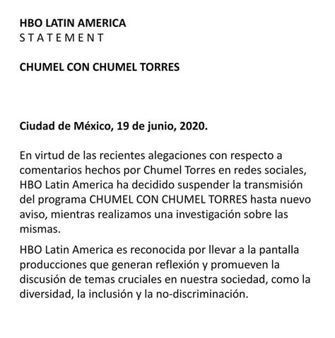 Hbo Suspende Programa De Chumel Torres Tras Polémica Por Comentarios