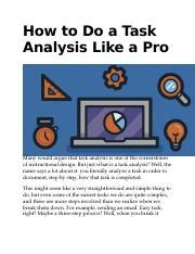 Task Analysis How To Do A Task Analysis Like A Pro Course Hero