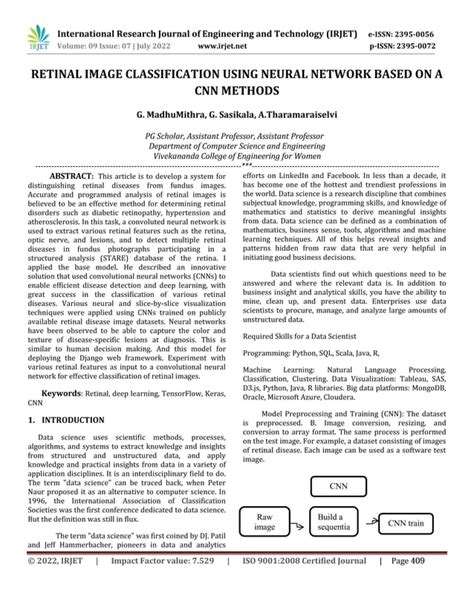 Retinal Image Classification Using Neural Network Based On A Cnn Methods Pdf