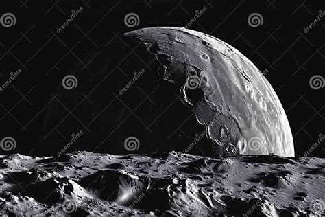 Phobos Surface Terrain A High Contrast Photogram Of Phobos Surfa Stock