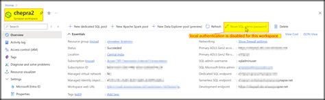 How To Reset Password For Azure Synapse Dedicated Sql Pool When Reset Sql Admin Password Is