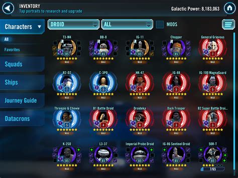 Whats The Most Ideal Non Sep Droid Team I Can Make With What I Have