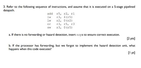 Solved 3 Refer To The Following Sequence Of Instructions