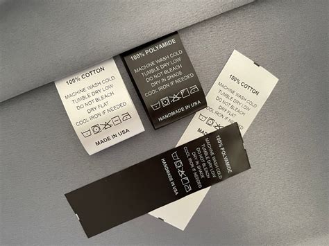 Personalized Care Labels Custom Fabric Content Tags Garment Satin Care Tags 1 12 In 40 Mm