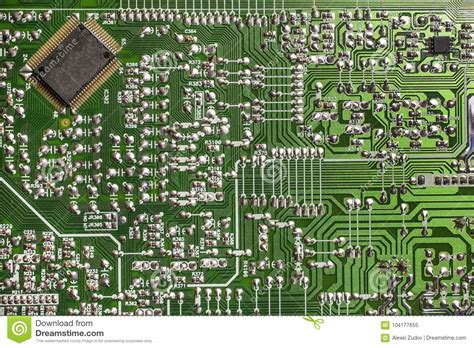 circuit board with microcircuit stock image image of future computer