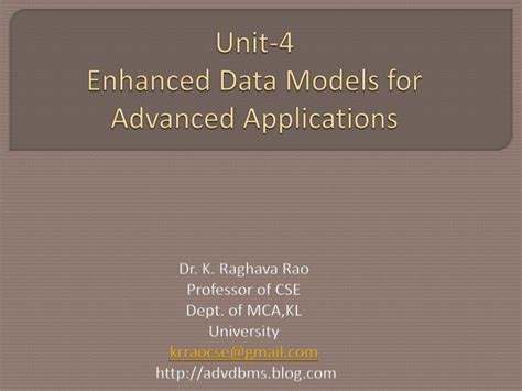 PPT Unit 4 Enhanced Data Models For Advanced Applications PowerPoint Presentation ID 3415671