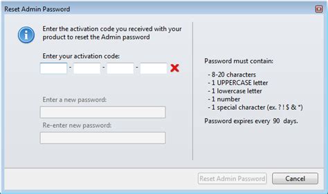 Resetting The Admin Password