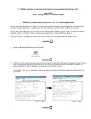Lab Basic Switch Configuration Doc IFT Introduction To Network Information